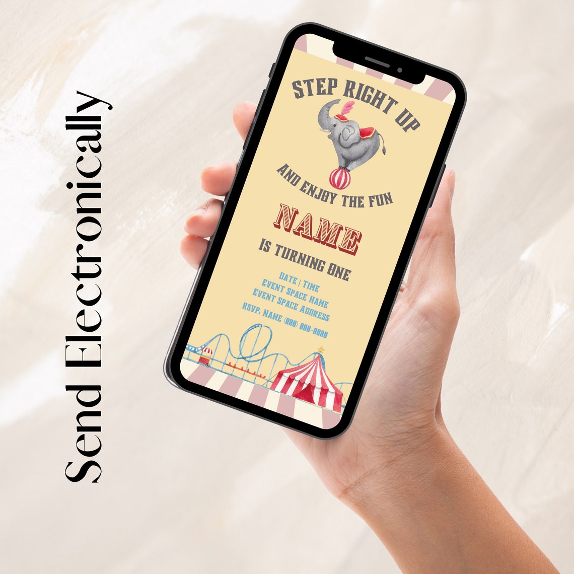 Circus Editable Birthday Invitation Template, Printable or Digital ...