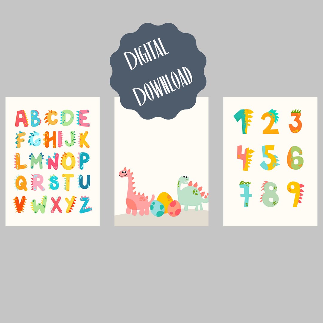 Dinosaur Alphabet Wall Art Digital Download, Instant Download, 8x10 ...