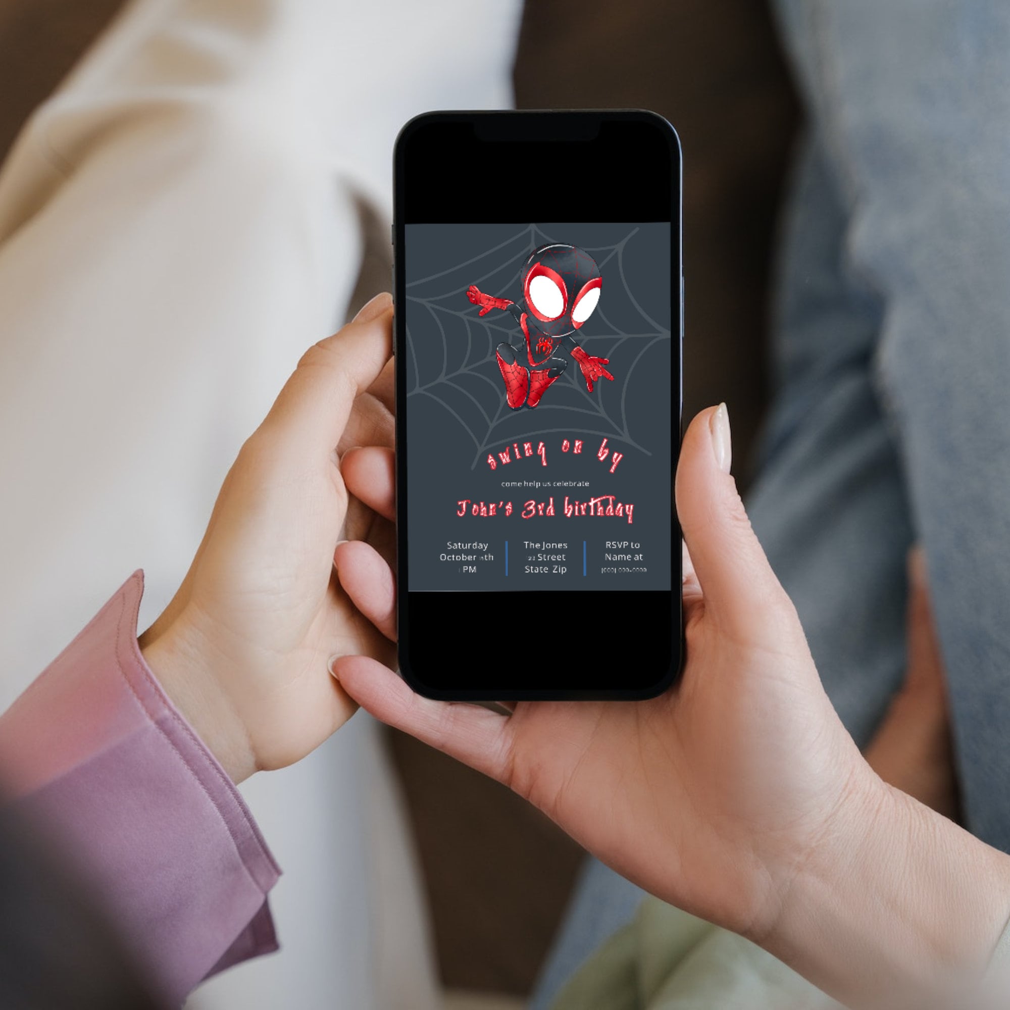 Spin Editable Birthday Invitation Template, Printable or Digital Custom ...