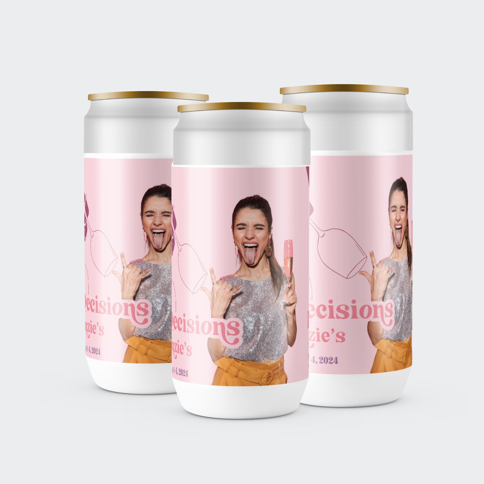 Pour Decisions Bachelorette Party Seltzer Can Labels, Customized ...
