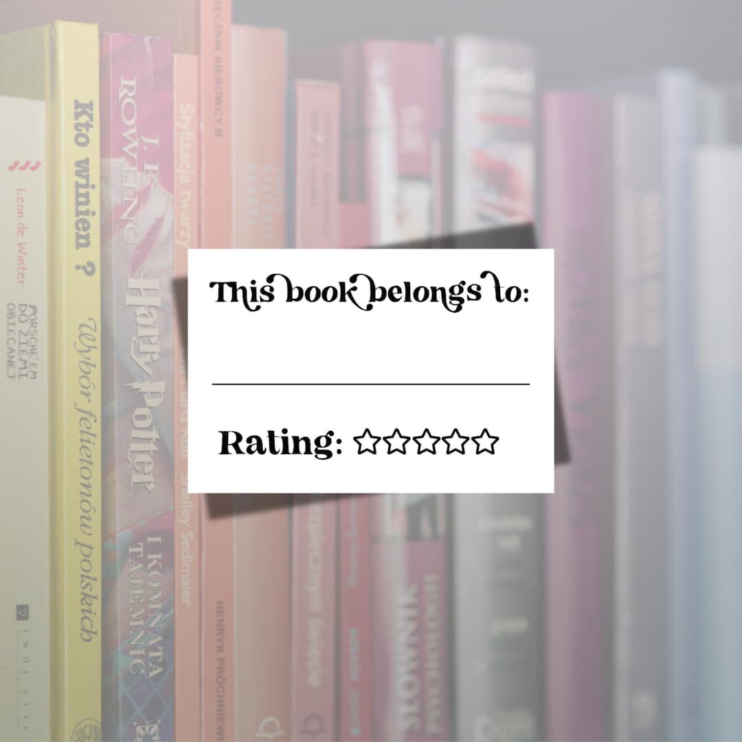 Personalized "this Book Belongs To" Stickers With Rating Space ...