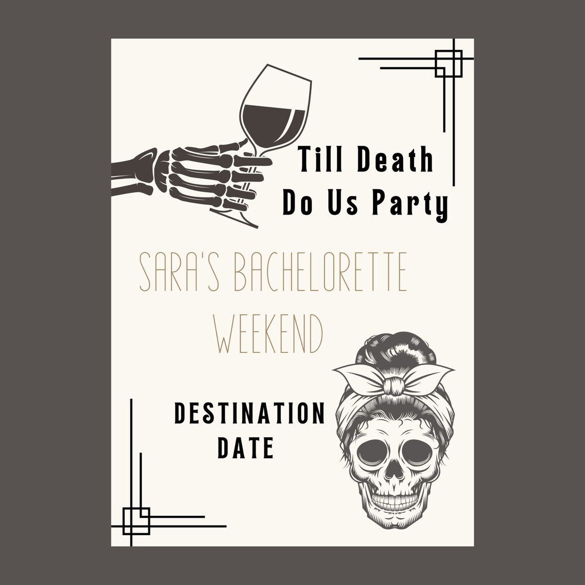 Till Death Do Us Party Bachelorette Invite and Itinerary, Rock ...
