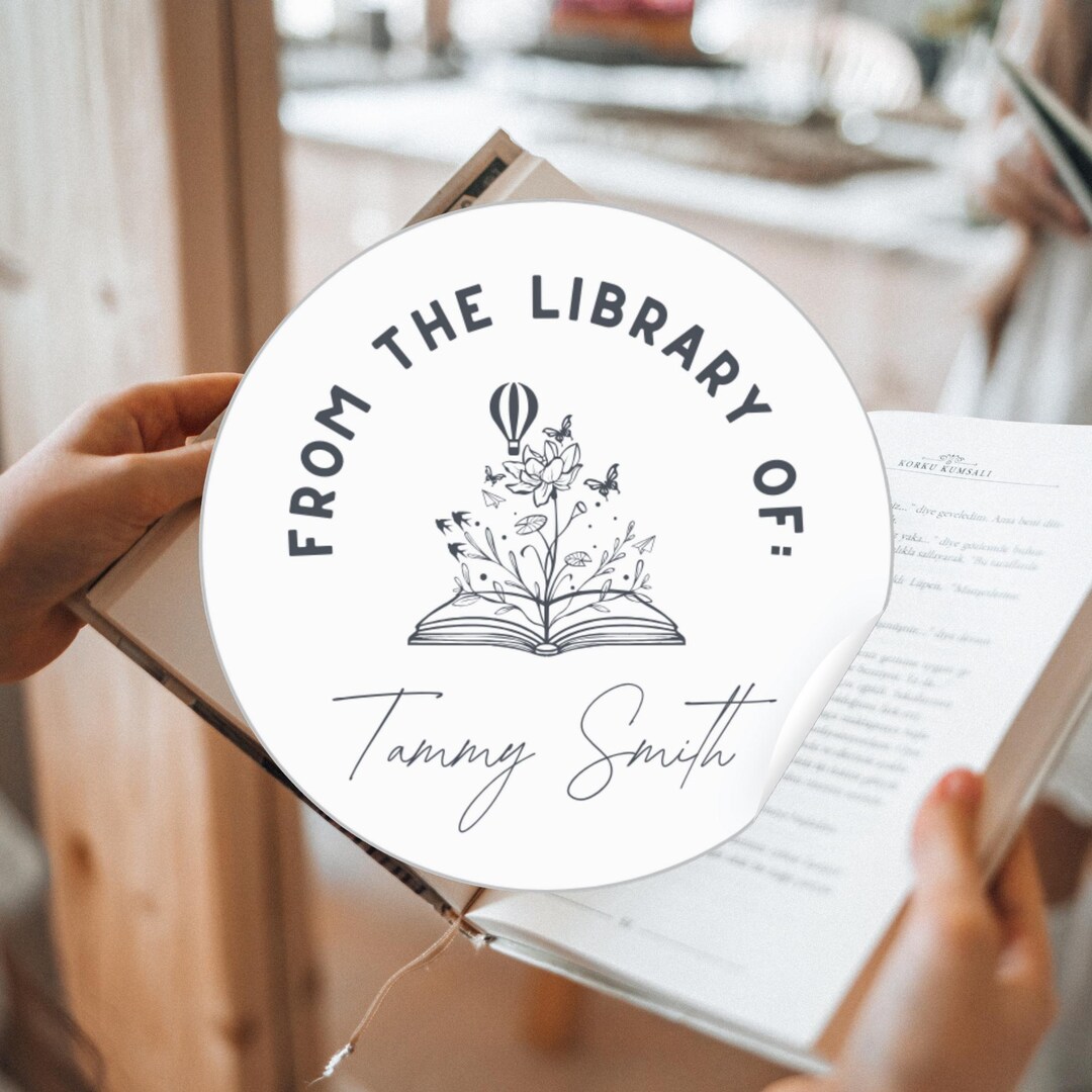 Personalized Library Book Stickers - Custom Bookplate Gift for Readers ...