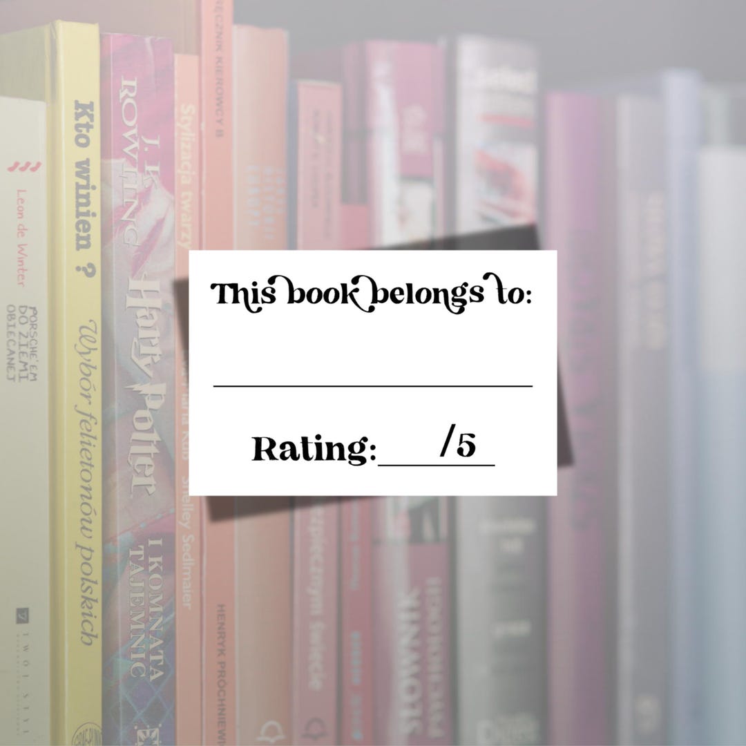 Personalized "this Book Belongs To" Stickers With Rating Space ...