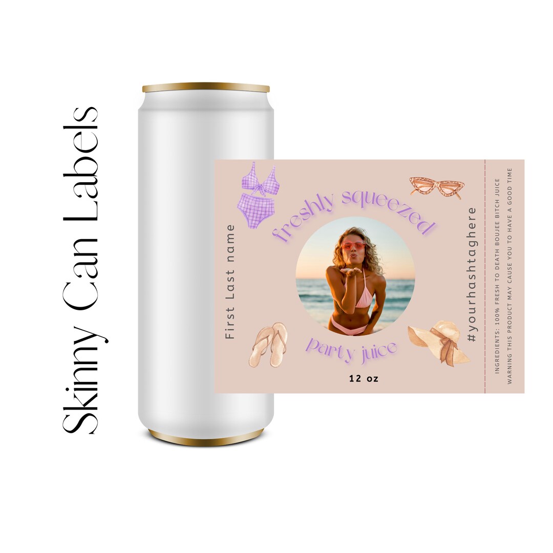 Costal Grandma Bachelorette Skinny Can Label Theme Party - Etsy