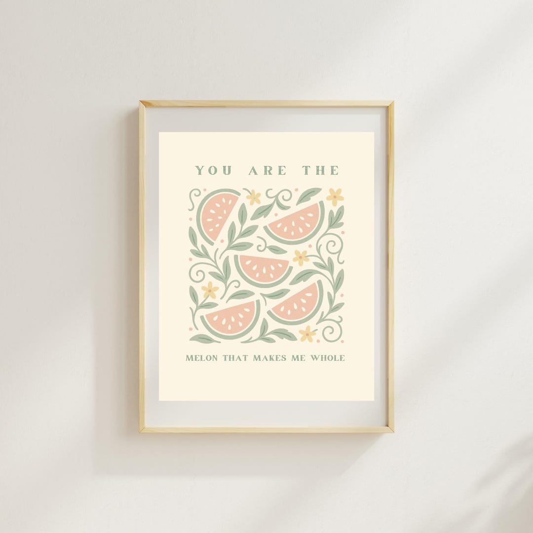 Watermelon Nursery Print - Boho Fruit Wall Art, Gender Neutral Baby ...