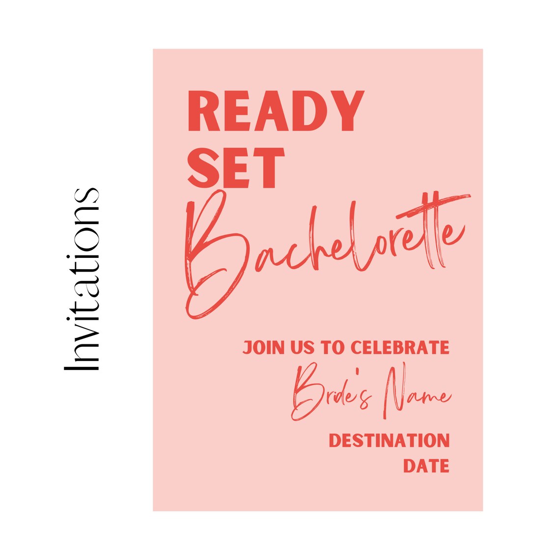 Ready Set Bachelorette Invite and Itinerary Pretty in Pink - Etsy