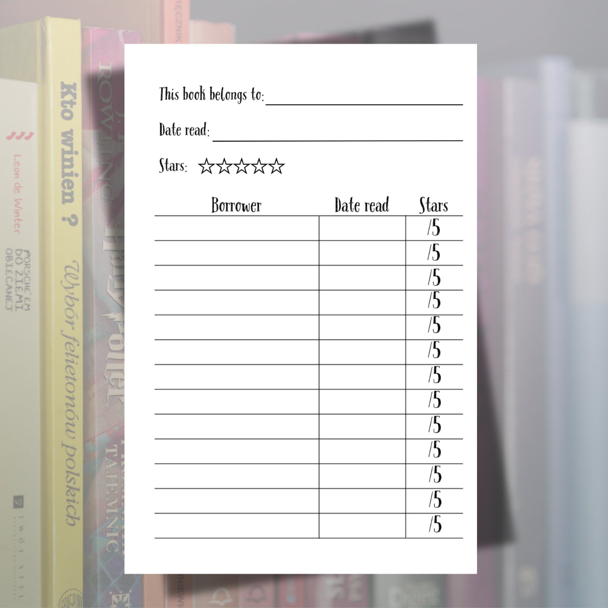 Book Lending and Rating Sticker, Book Club Labels for Sharing Books ...