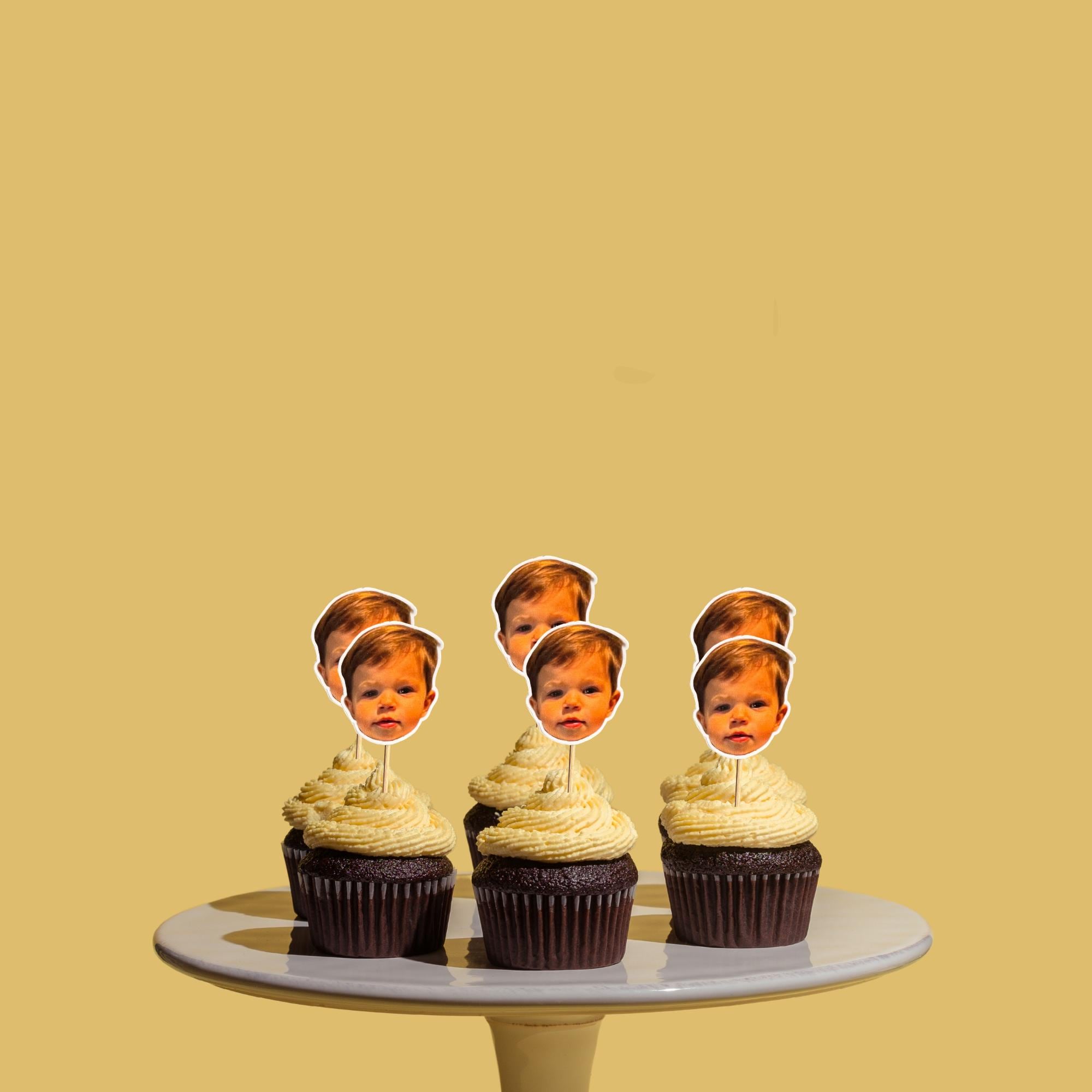 Custom Face Cupcake Toppers With Toothpicks, Personalized Photo Party ...