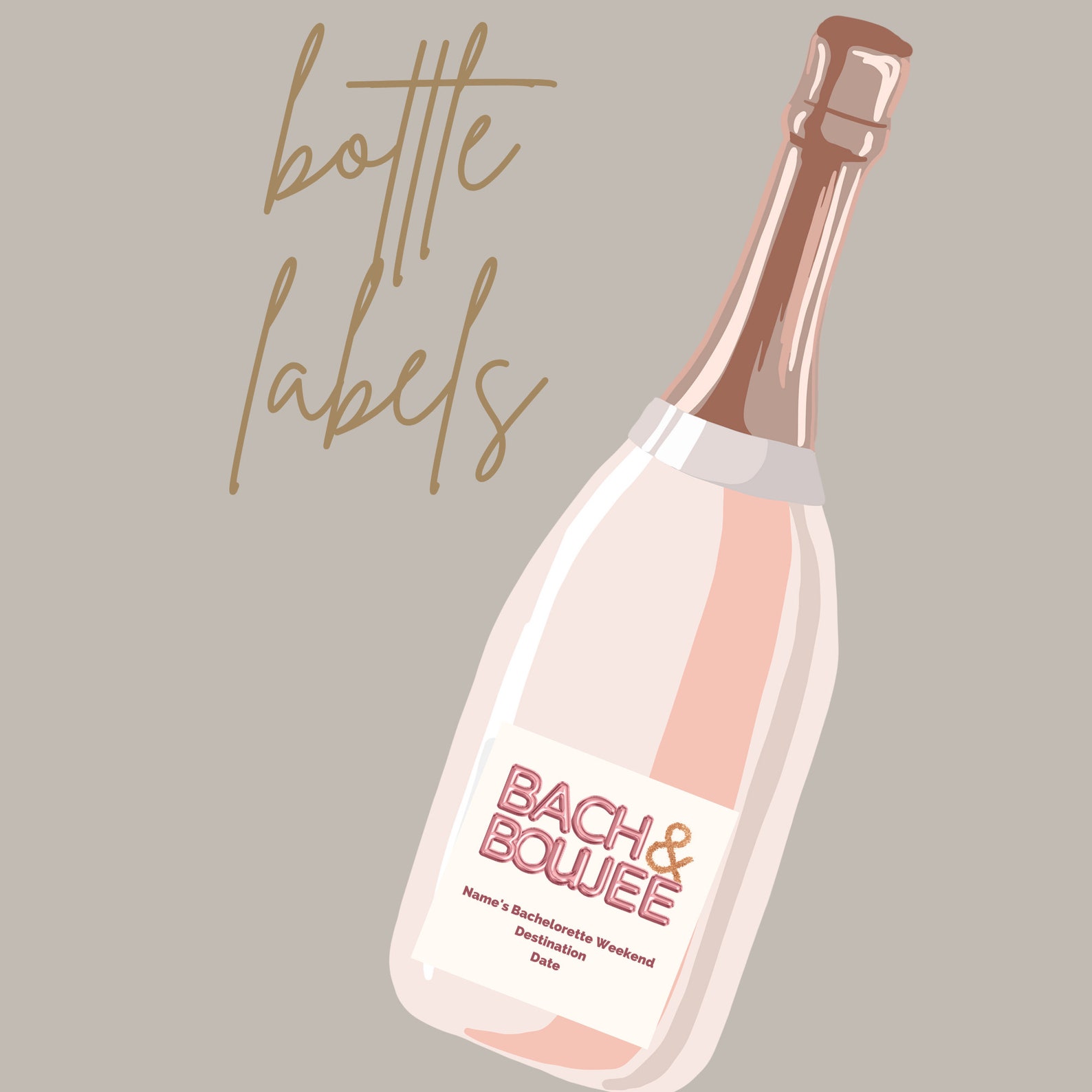 Bach and Boujee Bottle Label | Customized Champagne Label | Liquor ...