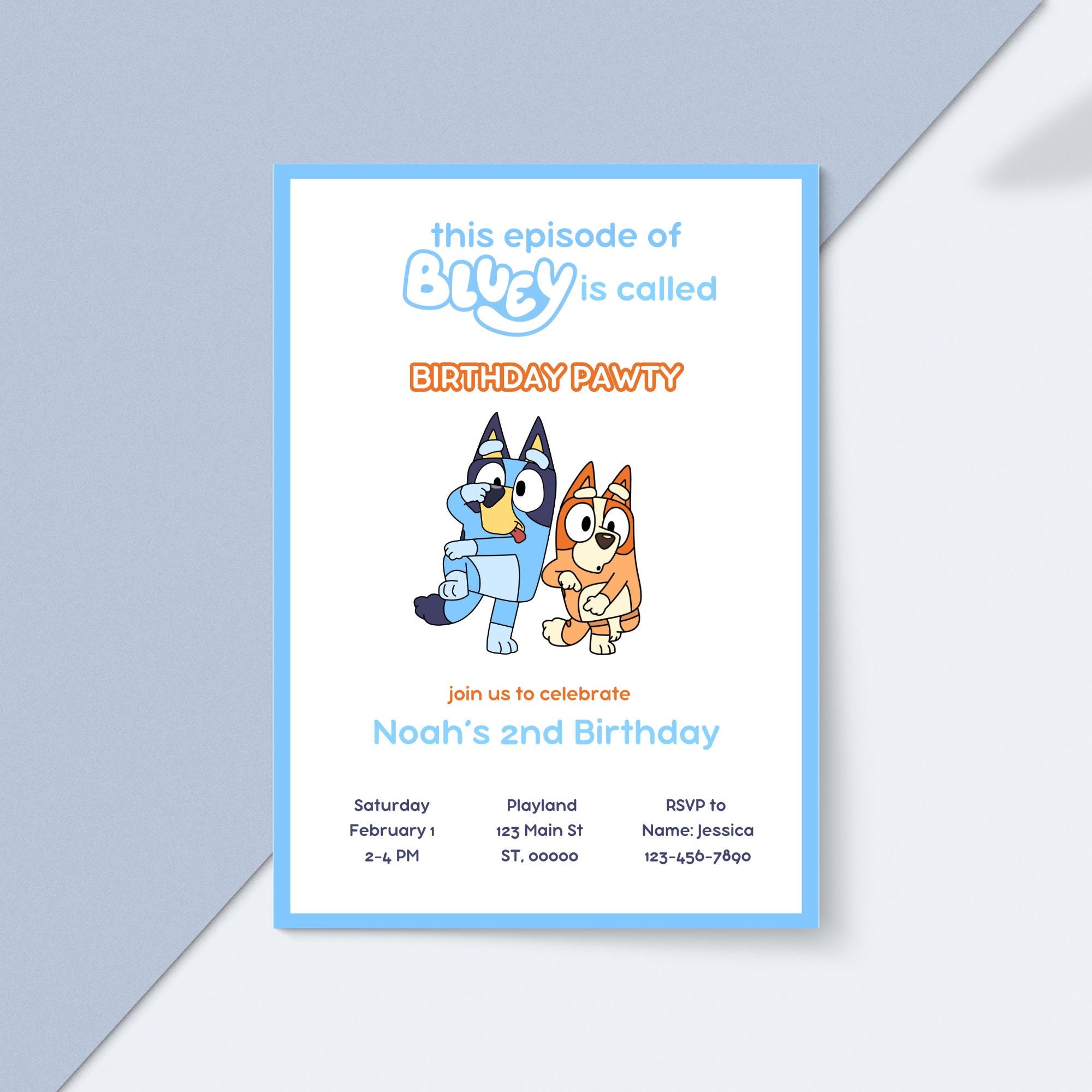 Custom Bluey Birthday Invitation, Editable Digital Download, Bluey ...