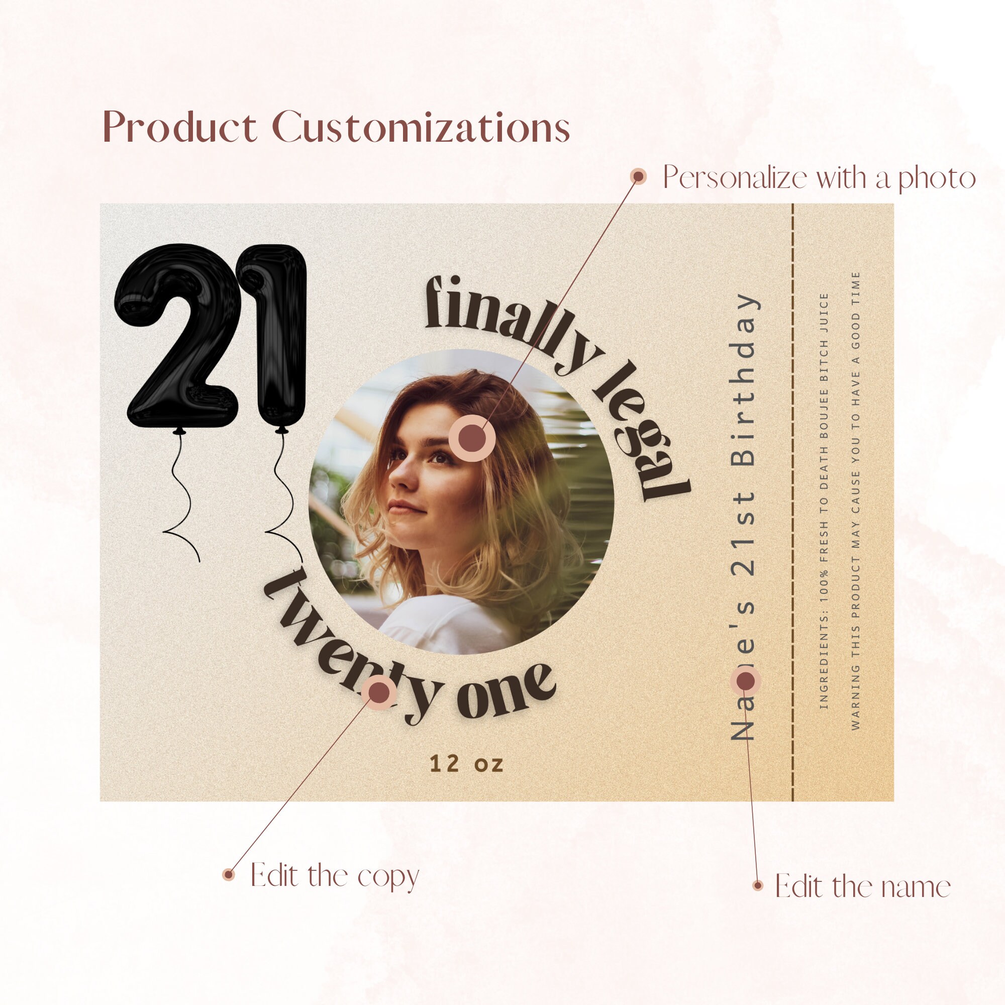 Custom Design Skinny Can Labels - Personalized Digital Download, Labels ...