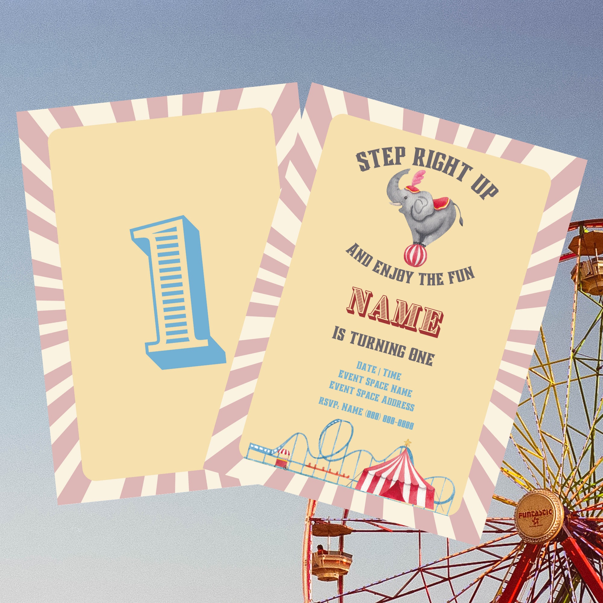 Circus Editable Birthday Invitation Template, Printable or Digital ...