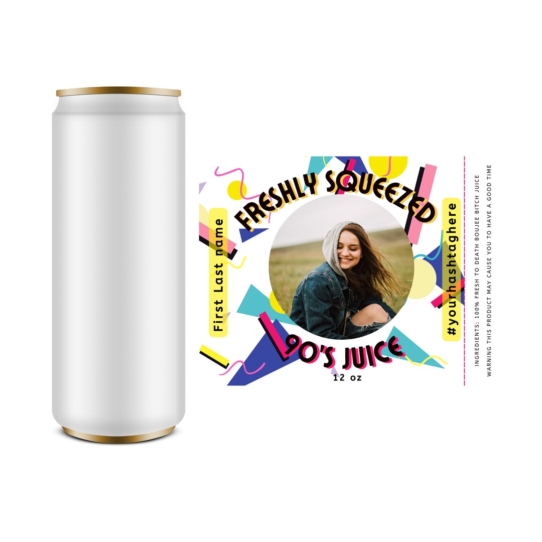 Bachelorette Skinny Can Label, 90s Theme Party, Customized Seltzer ...