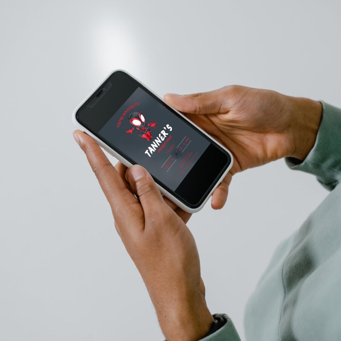 Custom Spin Birthday Invitation Editable Digital Download Spidey and ...