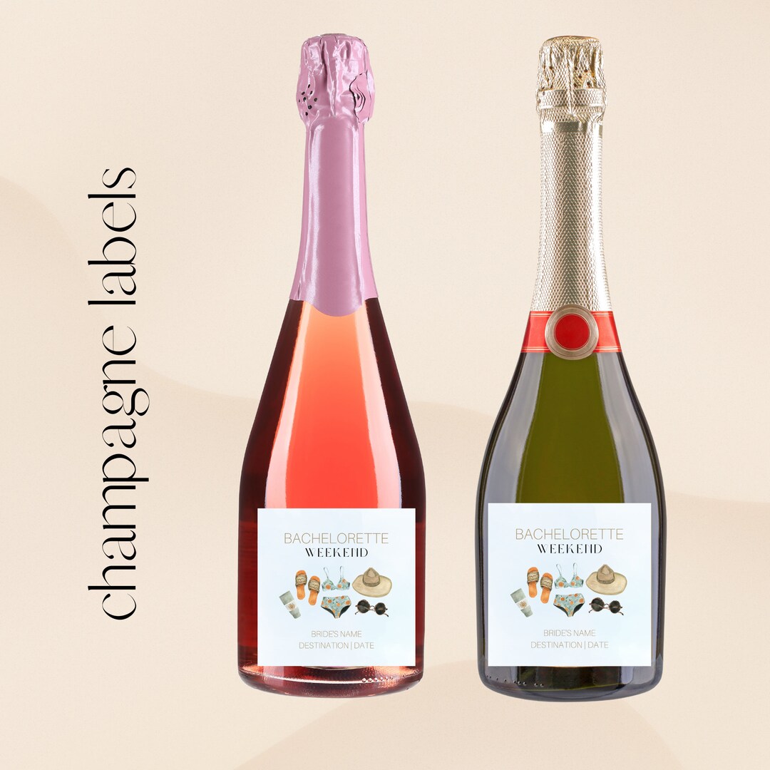 Coastal Cowgirl Bachelorette Bottle Label, Customized Champagne Label ...