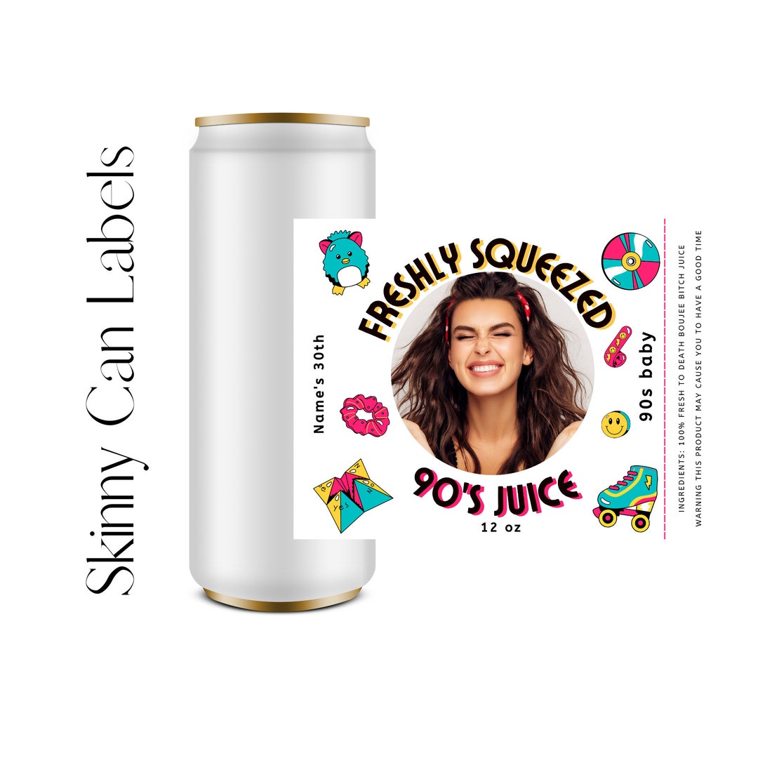 Custom Birthday Skinny Can Stickers Personalized Party Favors ...