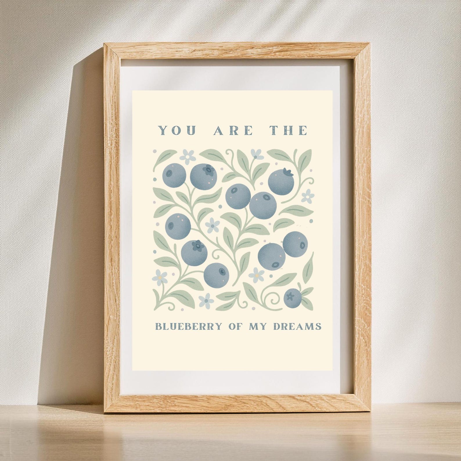 Blueberry Nursery Print - Boho Fruit Wall Art, Gender Neutral Baby Room ...