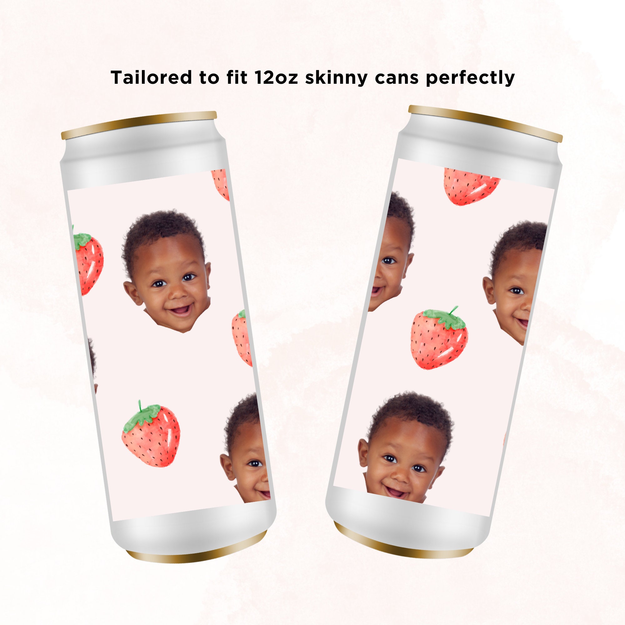 Berry 1st Birthday - Custom Strawberry & Baby Face Seltzer Can Labels ...