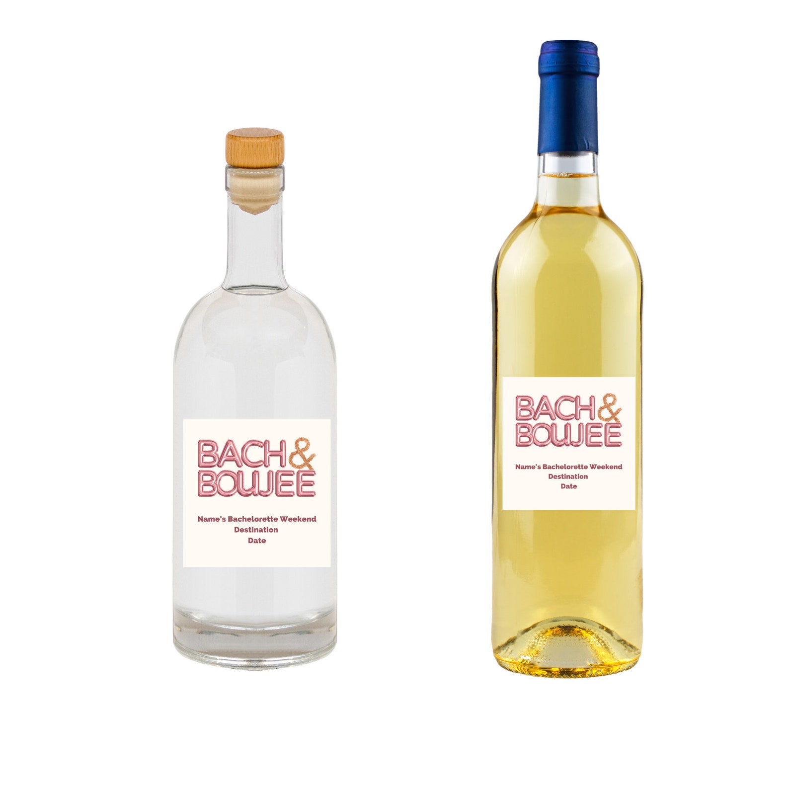 Bach and Boujee Bottle Label Customized Champagne Label Liquor Bottle ...