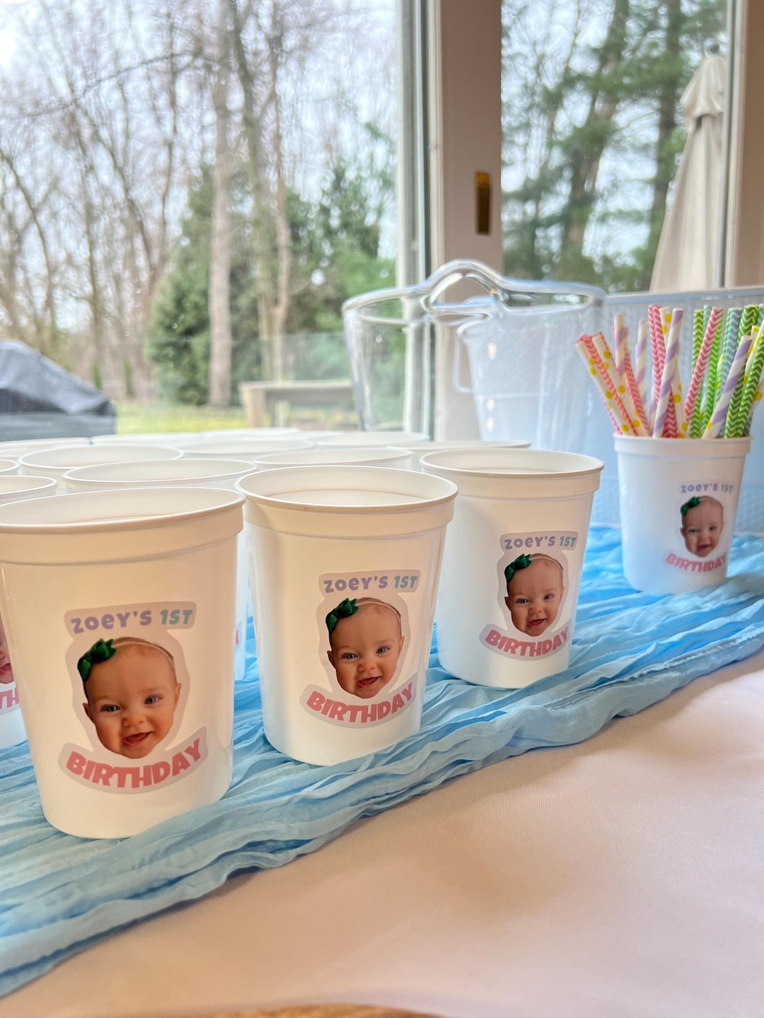 Personalized Kids Birthday Cup Stickers | Custom Face & Name Party ...