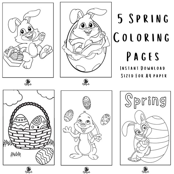 Sweet And Sunny Spring Easter Coloring Pages Spring