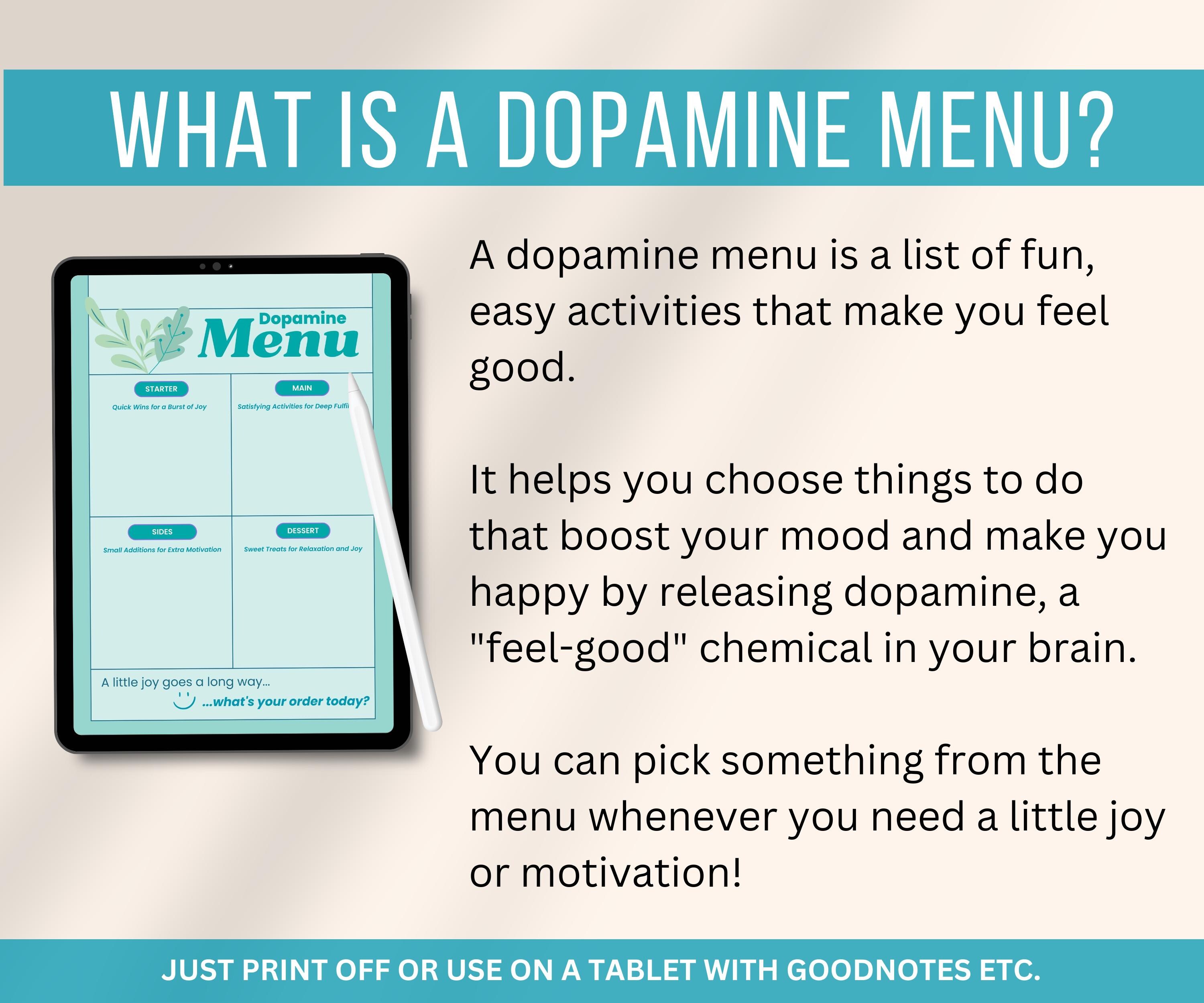 Dopamine Menu Dopamenu | 200 Tasks | Gratitude Journal | Self-care ...
