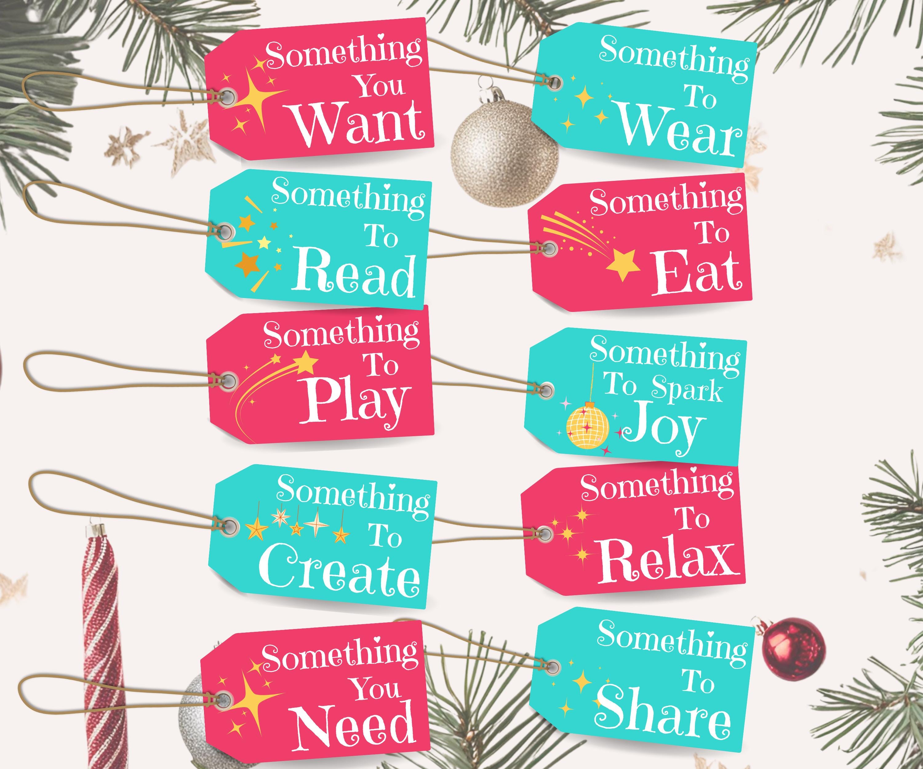 Printable Christmas Gift Tags | Something You Want, Something You Need ...