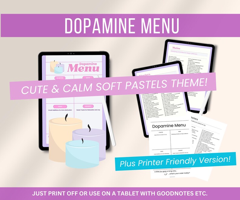 Dopamine Menu Dopamenu | 200 Tasks | Gratitude Journal | Self-care ...