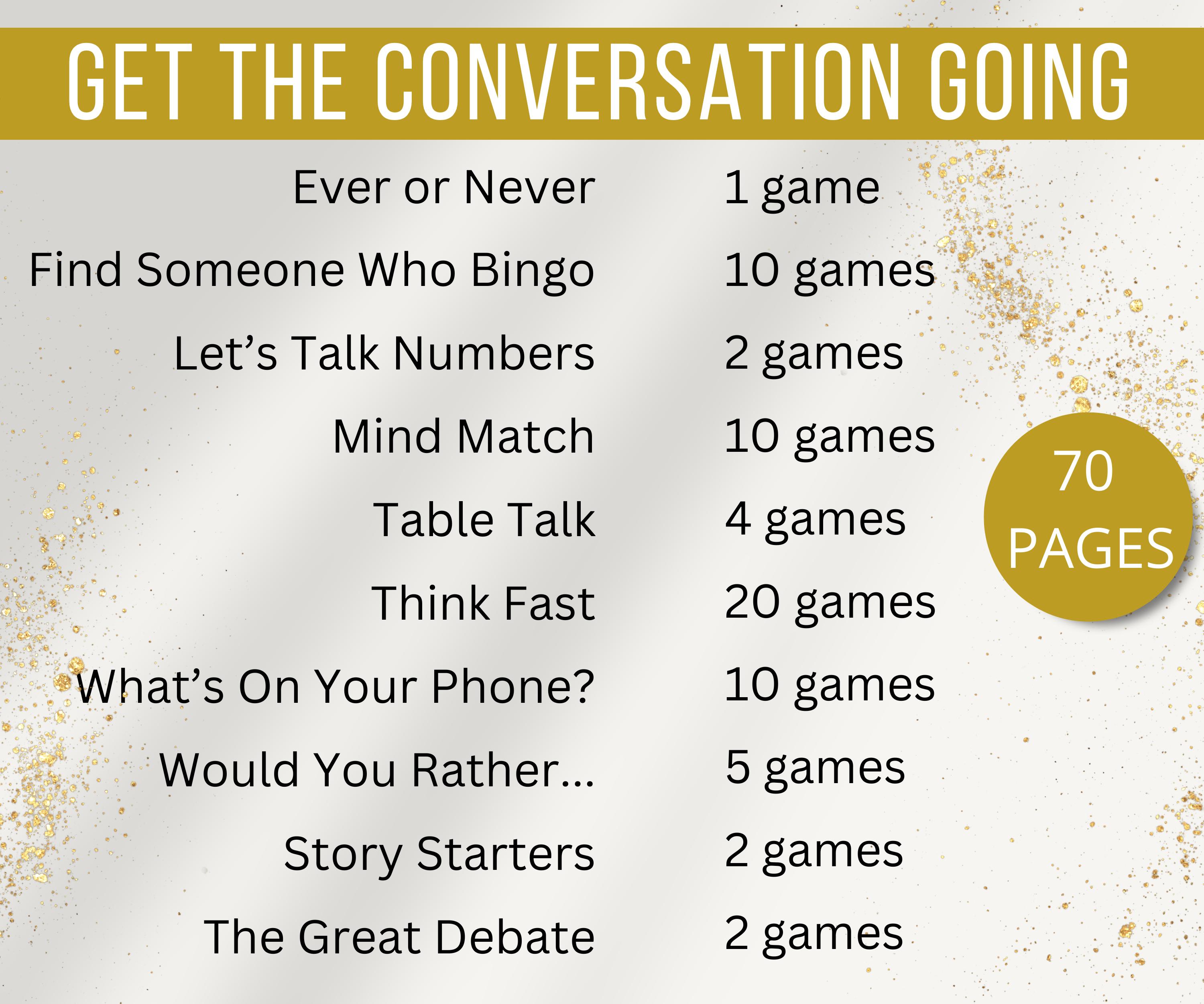 Printable Dinner Party Games | 70 Pages | PDF Download for Adults ...