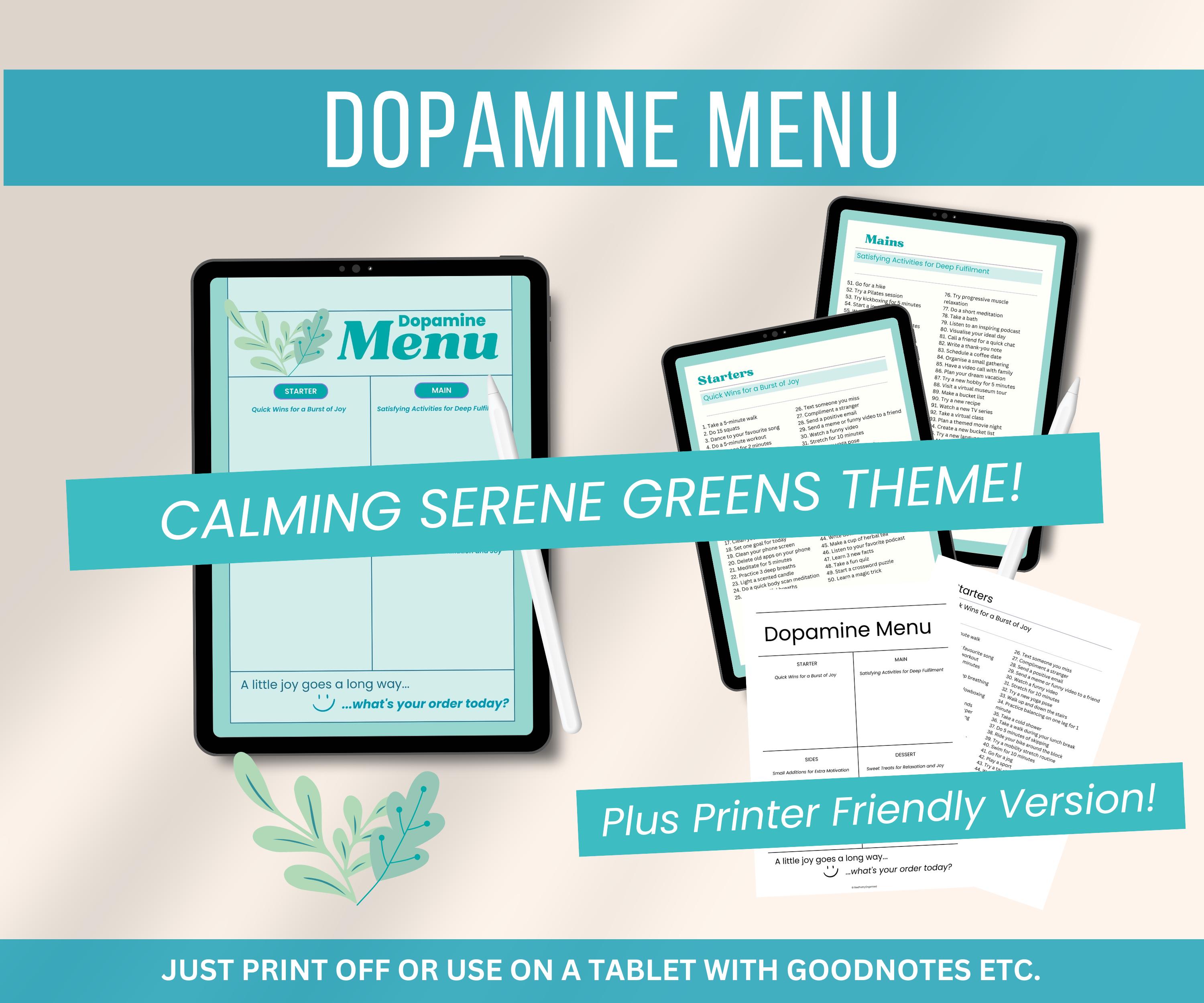 Dopamine Menu Dopamenu | 200 Tasks | Gratitude Journal | Self-care ...
