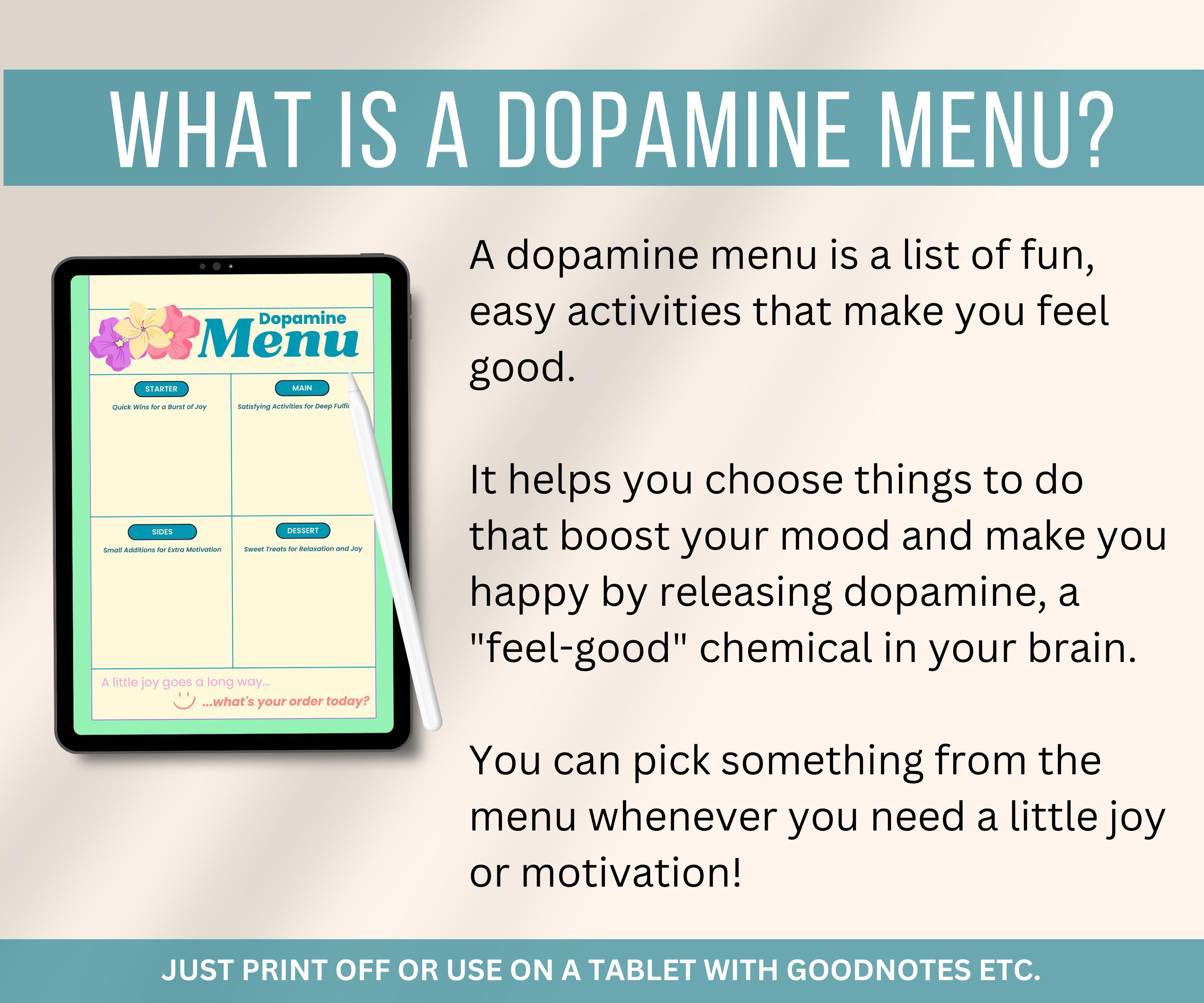 Dopamine Menu Dopamenu | 200 Tasks | Gratitude Journal | Self-care ...