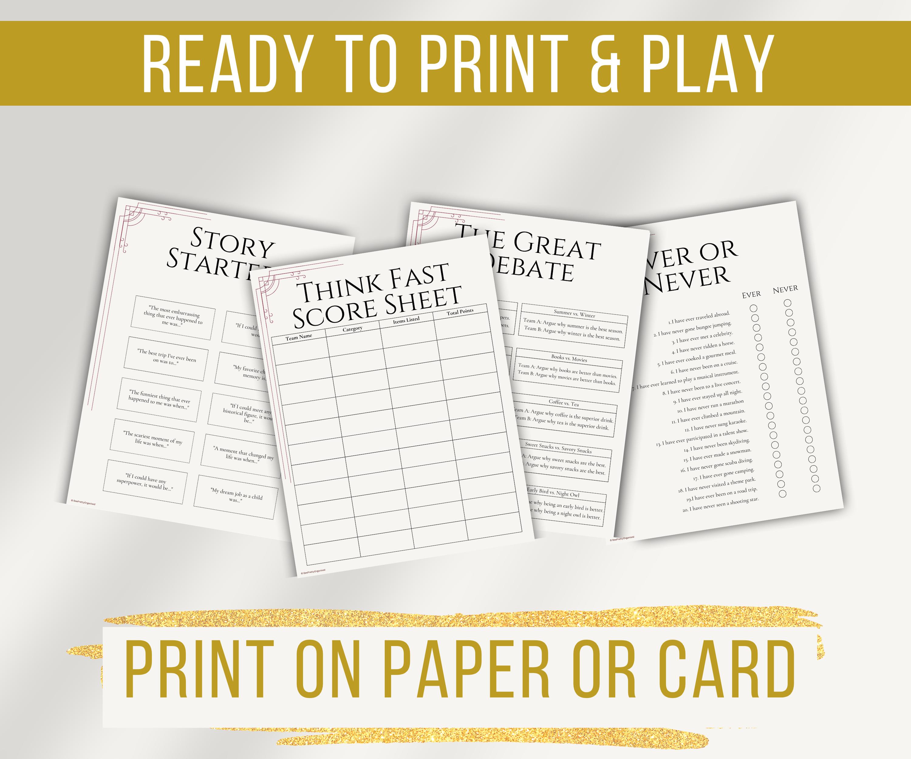 Printable Dinner Party Games | 70 Pages | PDF Download for Adults ...