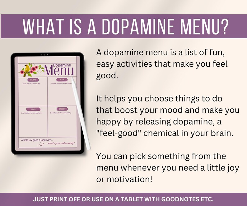 Dopamine Menu Dopamenu | 200 Tasks | Gratitude Journal | Self-care ...