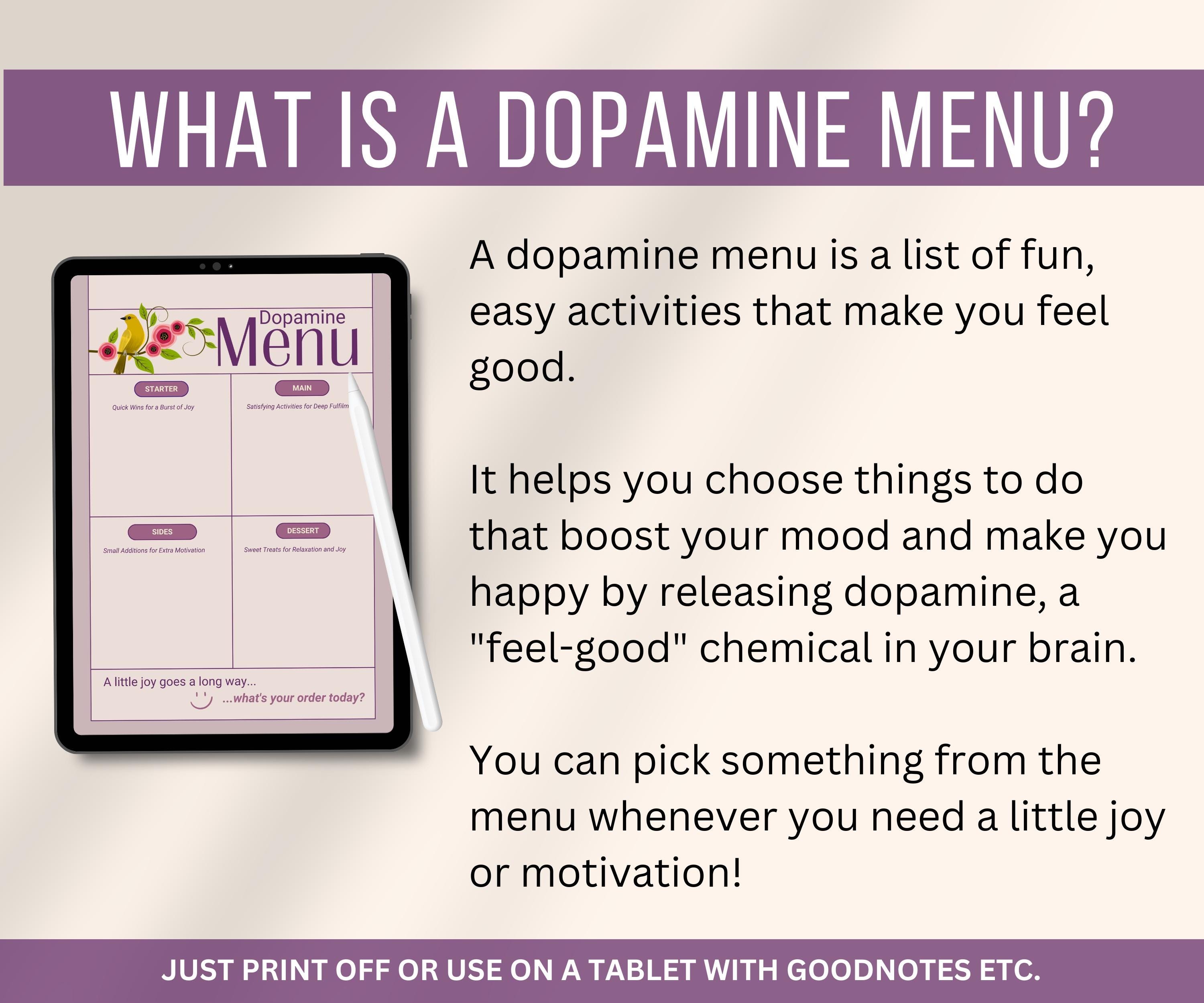 Dopamine Menu Dopamenu | 200 Tasks | Gratitude Journal | Self-care ...