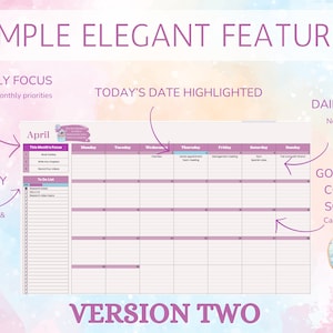 Digital Monthly Calendar | Google Sheets | Productivity Planner ...