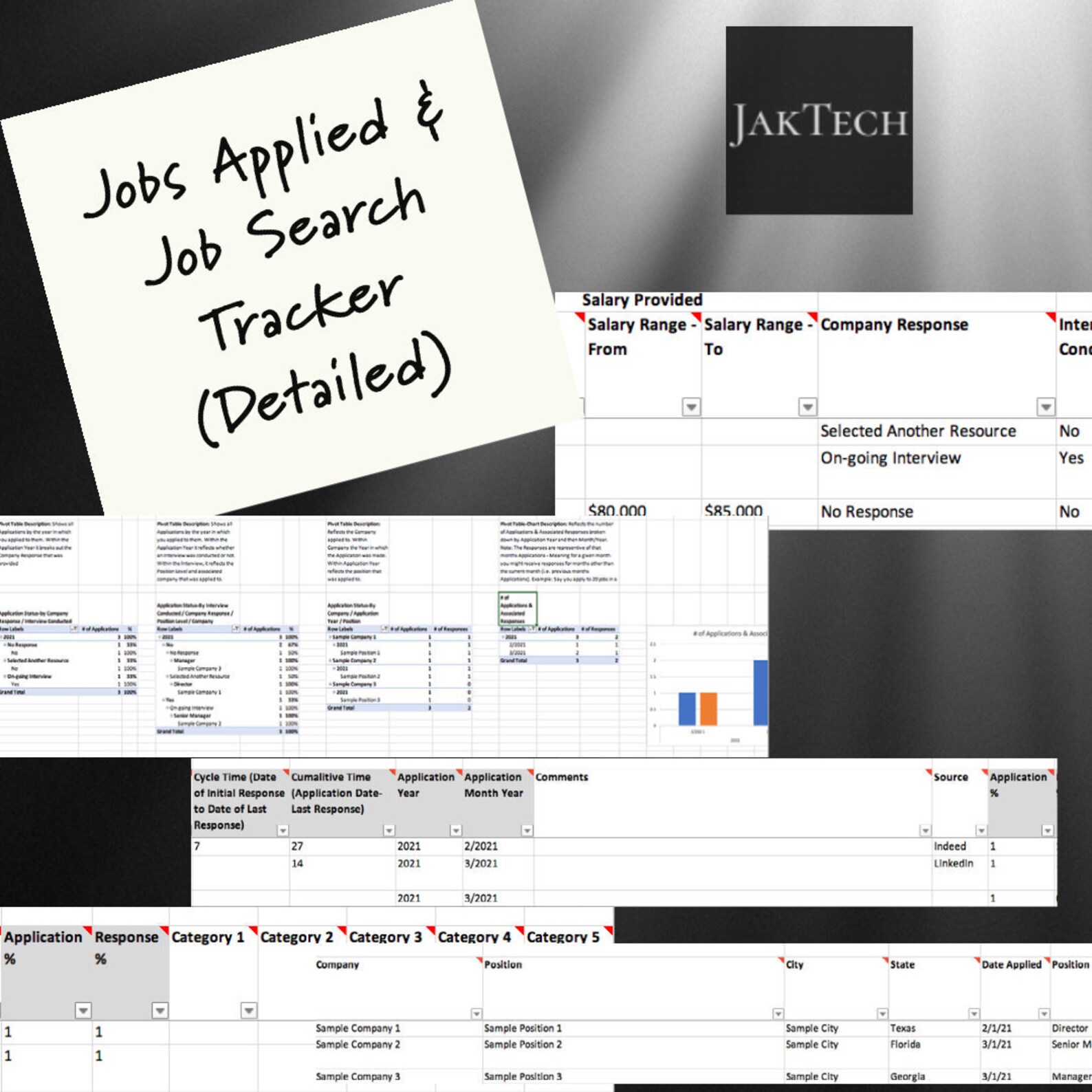 Jobs Applied & Job Search Tracker Template - Etsy