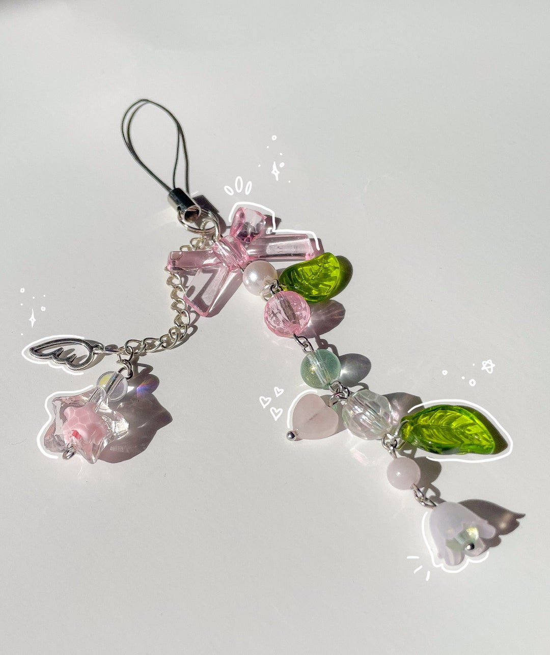 Cute Sweet Pea Beaded Phone Charm - Etsy