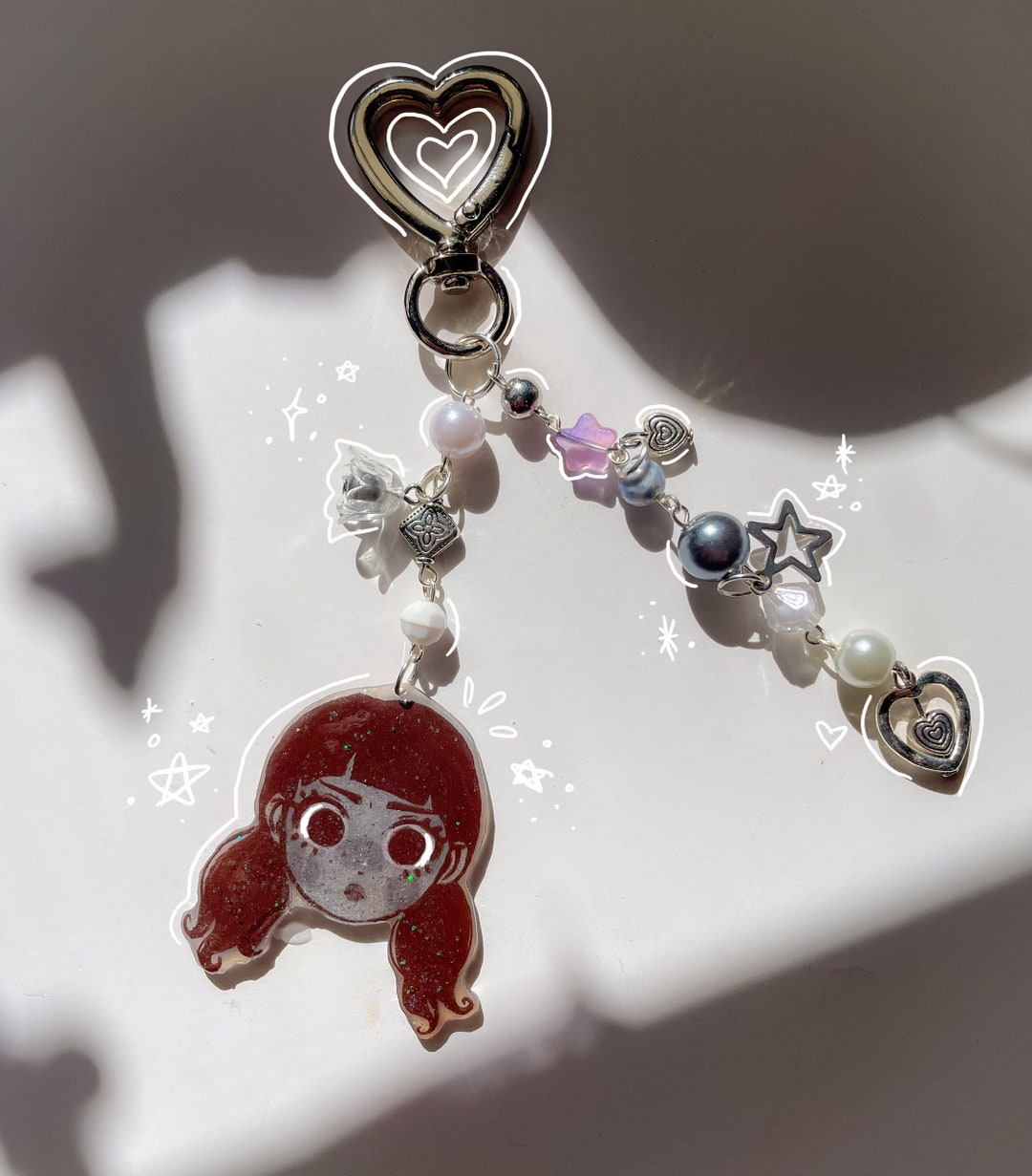 Y2k Cyber Aesthetic Star Girl Bag Charm Keychain - Etsy