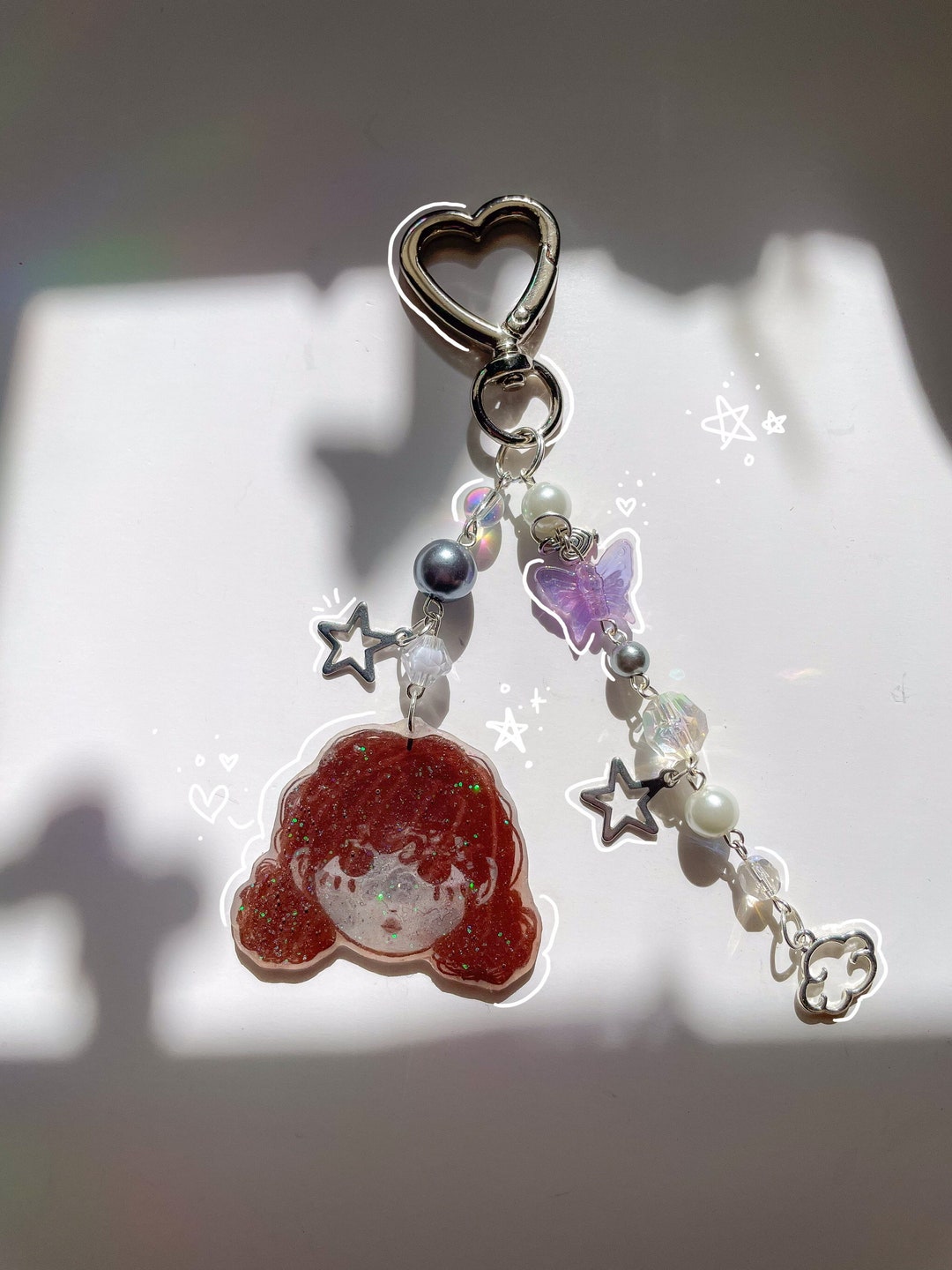 Y2k Cyber Aesthetic Star Girl Bag Charm Keychain - Etsy