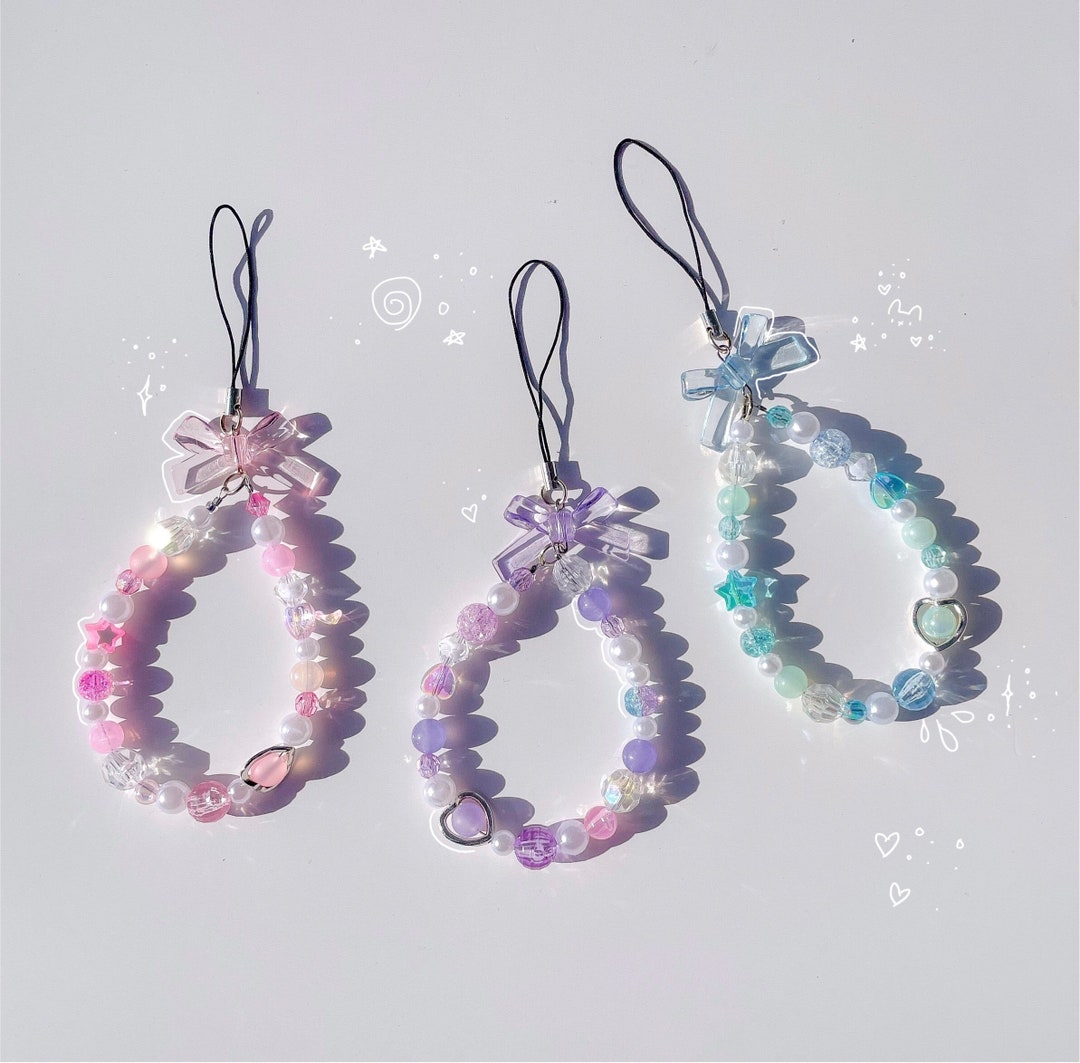 Cute Bow Beaded Phone Charm Loop - Etsy