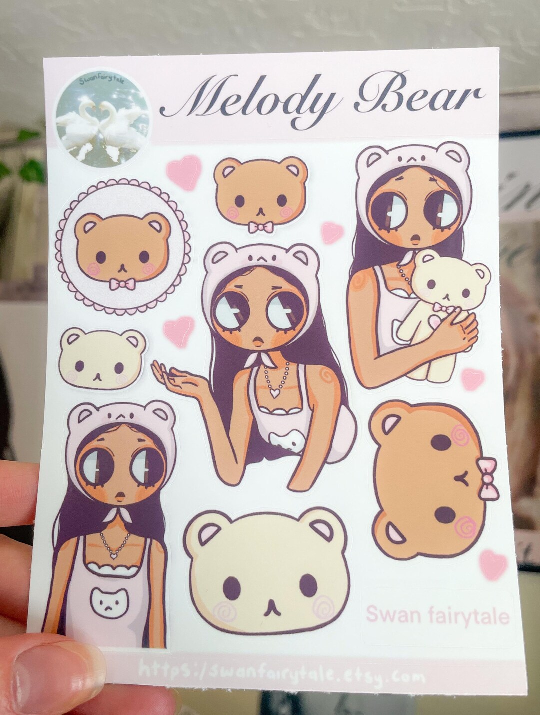 Melody Sticker Sheet 8 Cute Teddy Bear Stickers, Cute Girly Stickers ...