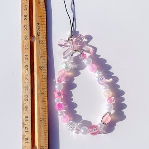 Cute Bow Beaded Phone Charm Loop - Etsy
