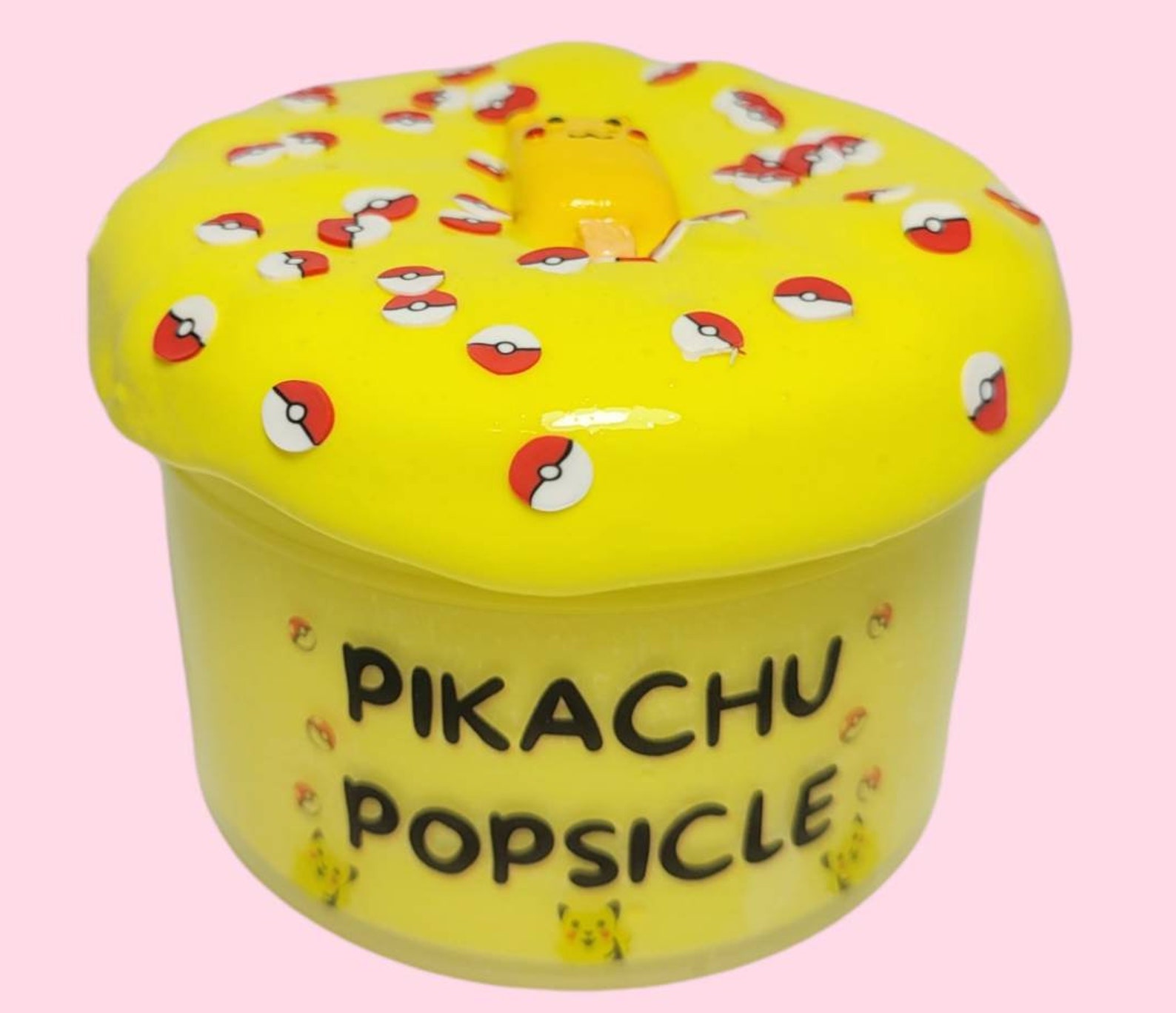 Pikachu Popsicle Thick and Glossy Slime 6oz Lemon Scented Soft Stretchy ...