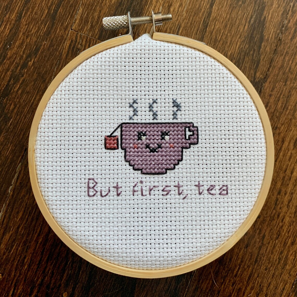 But First Tea - Purple Teacup Cute 3 Inch Cross Stitch Pattern *digital ...