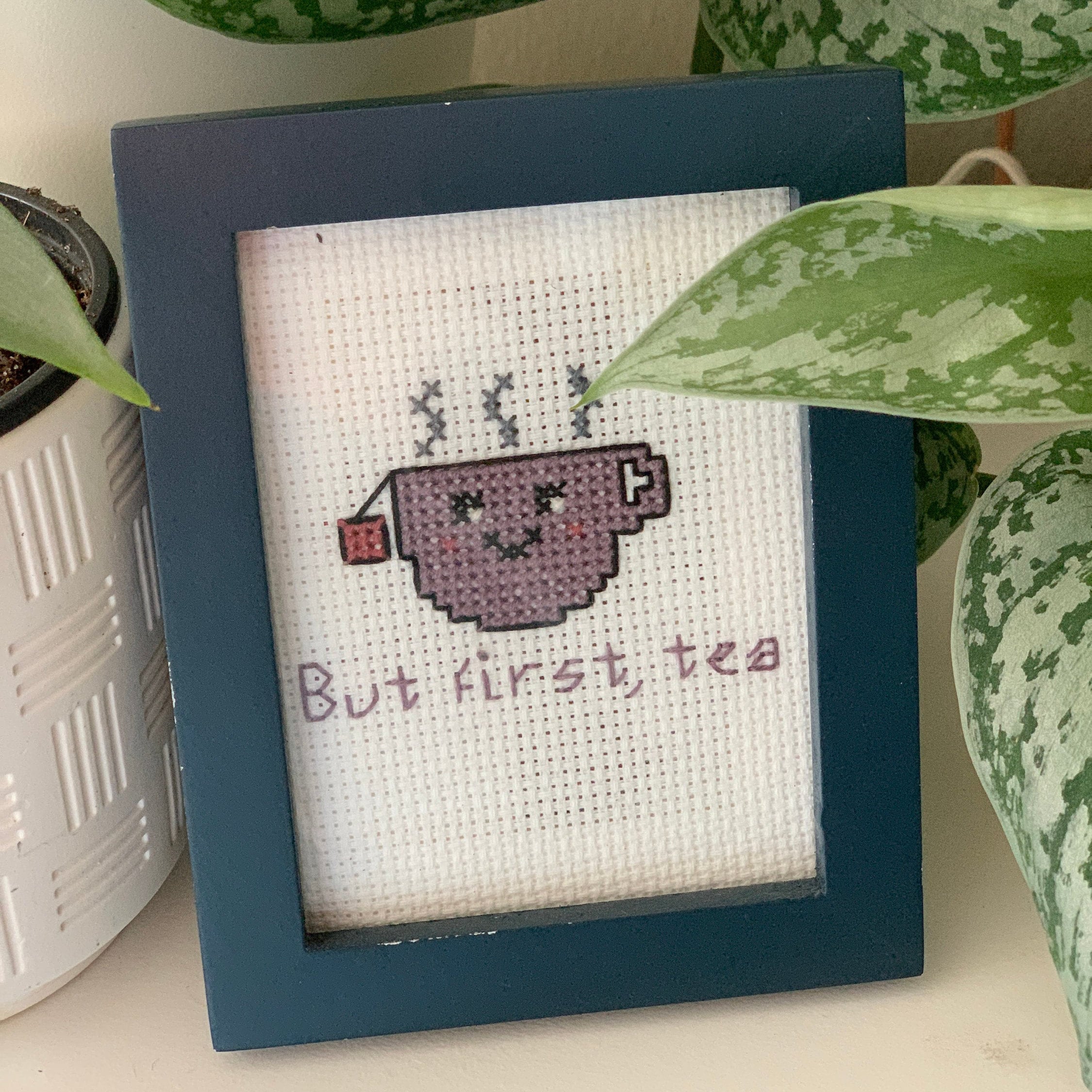 But First Tea - Purple Teacup Cute 3 Inch Cross Stitch Pattern *digital ...