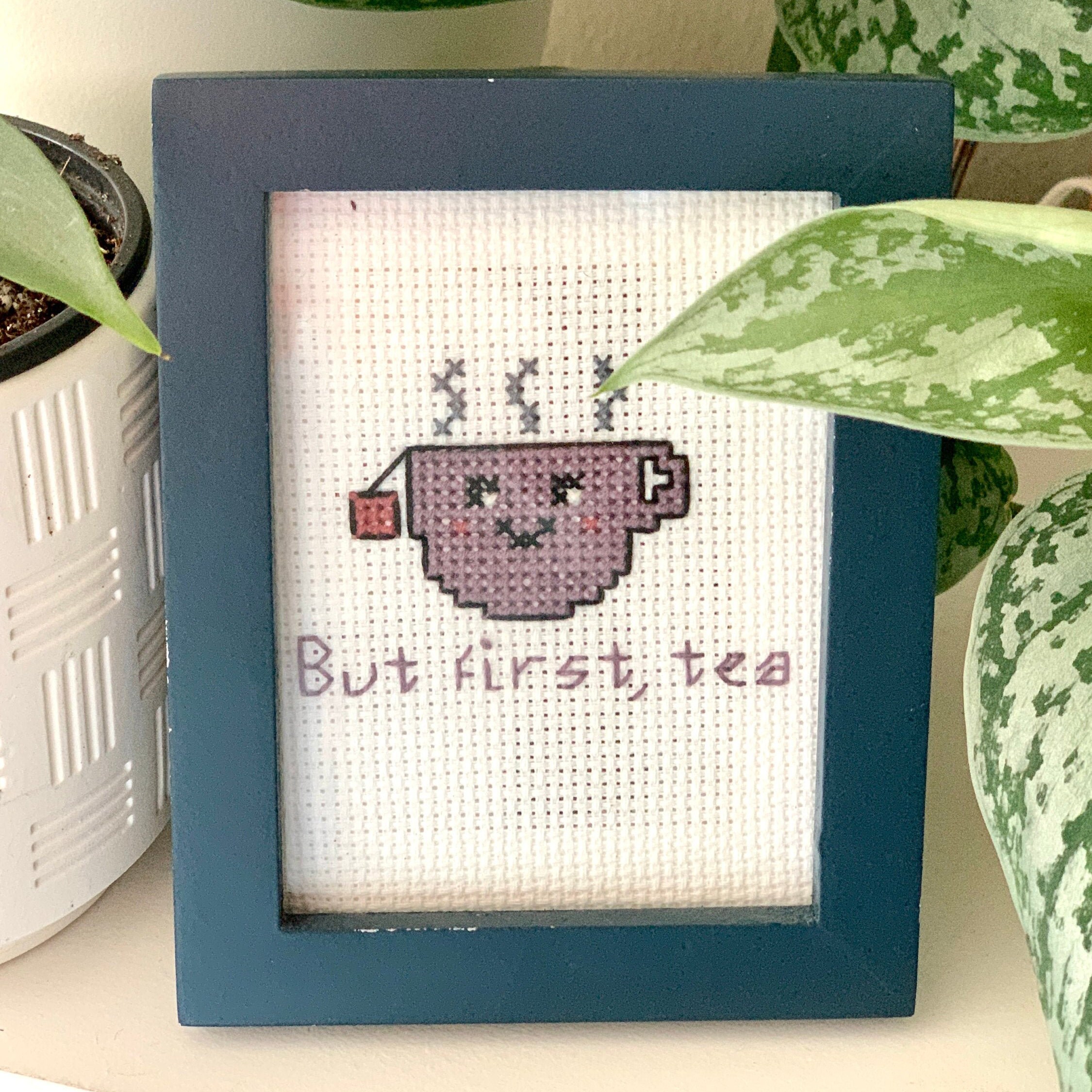 But First Tea - Purple Teacup Cute 3 Inch Cross Stitch Pattern *digital ...