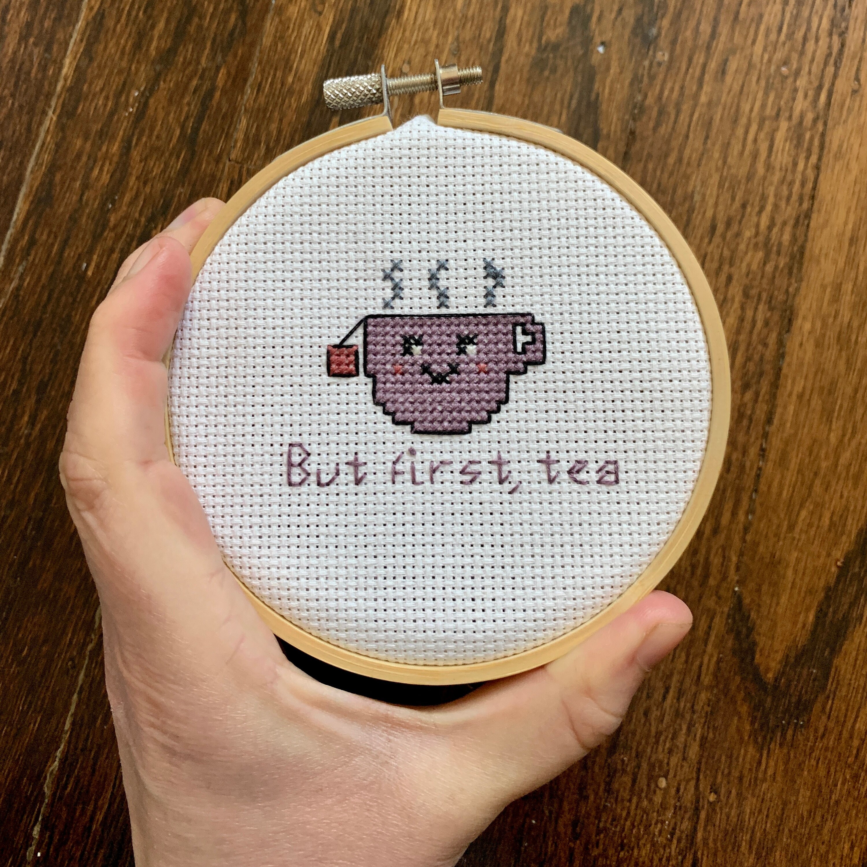 But First Tea - Purple Teacup Cute 3 Inch Cross Stitch Pattern *digital ...