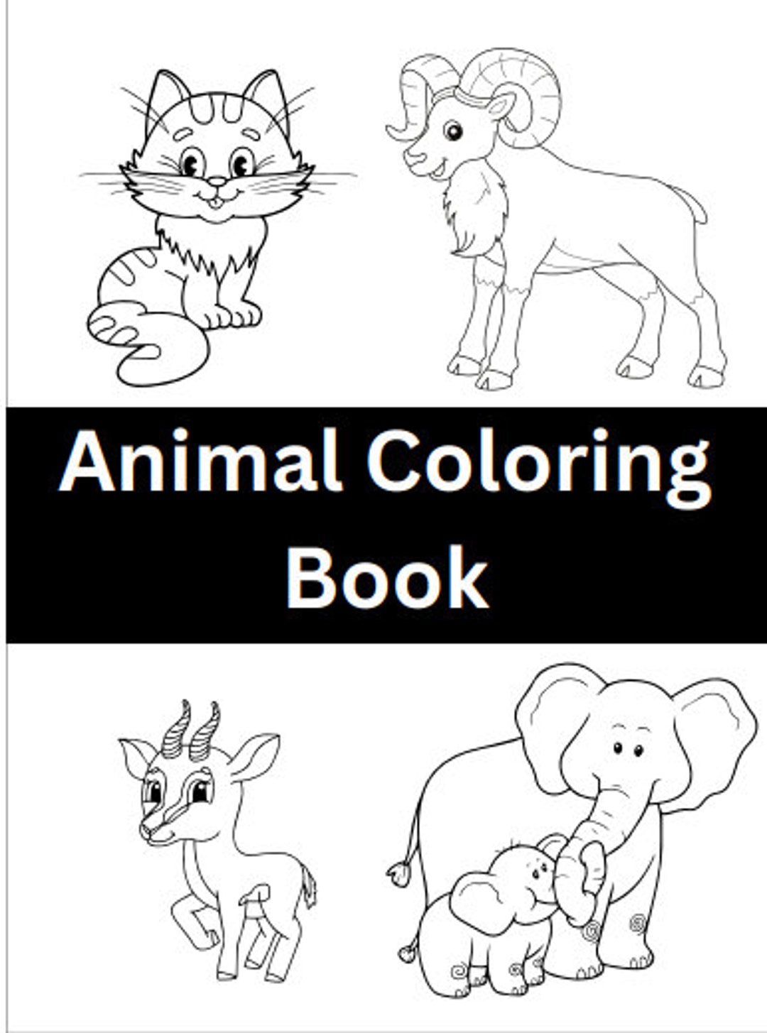Wild Animal Coloring Book for Kids and Adults - 50 High Detailed Images ...