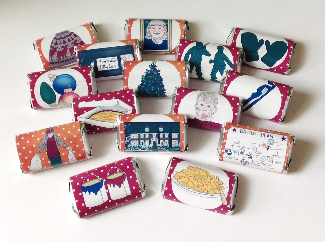 50 Christmas Mini Candy Bar Wrappers for Party Favors Small Gifts - Etsy
